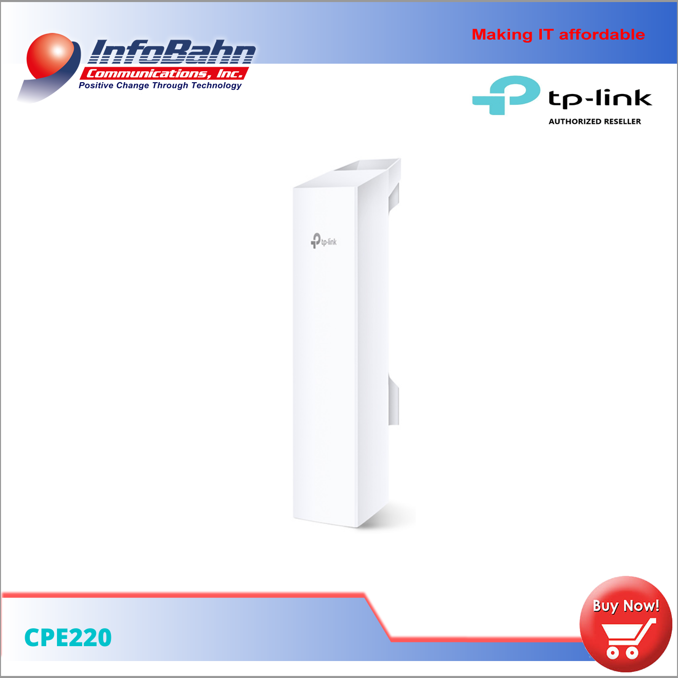 TP-Link CPE220 2.4GHz 300Mbps 12dBi Outdoor CPE (CPE220) Outdoor Stable ...