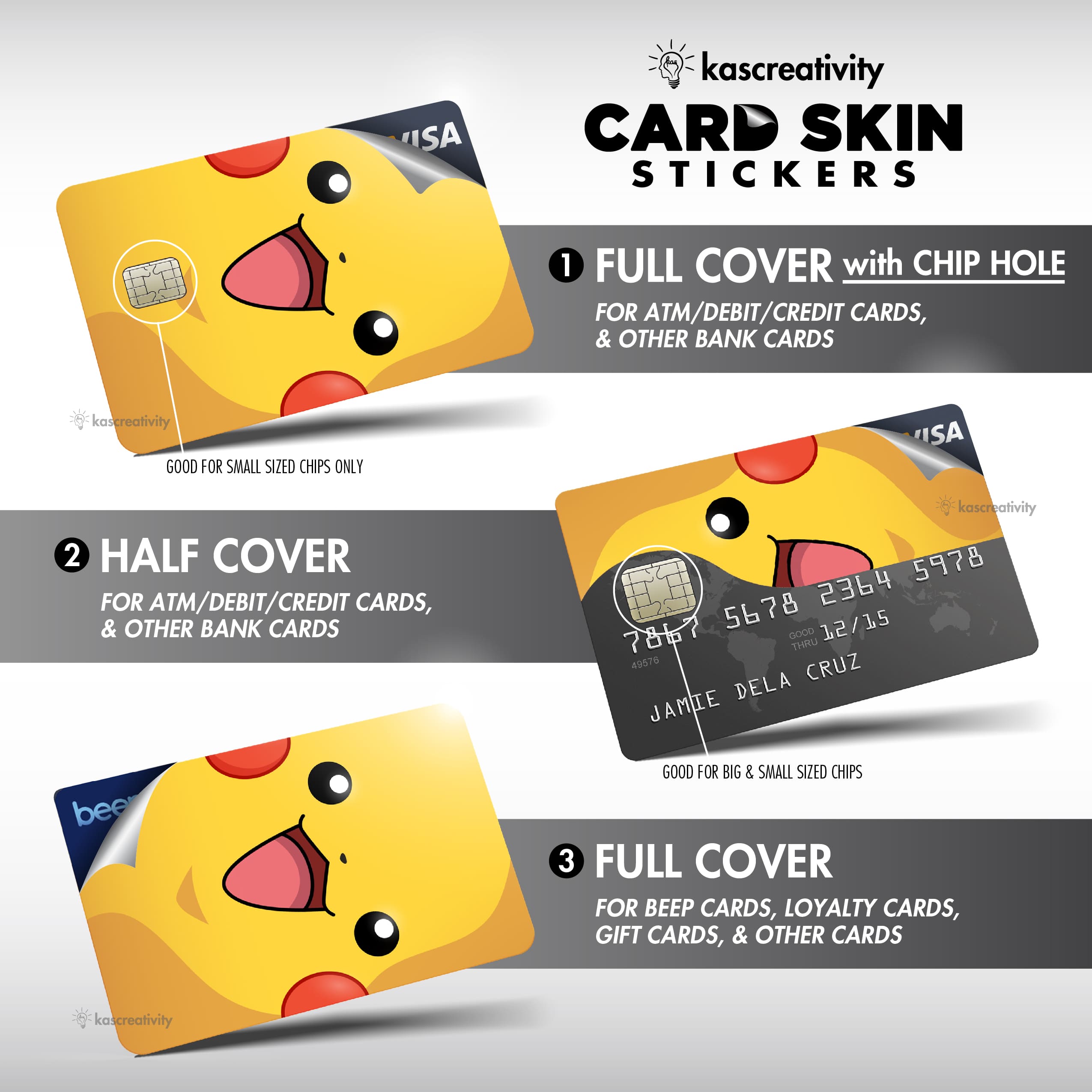 ANIME Card Skin Stickers (for ATM, Credit Debit Cards, Beep Cards ...