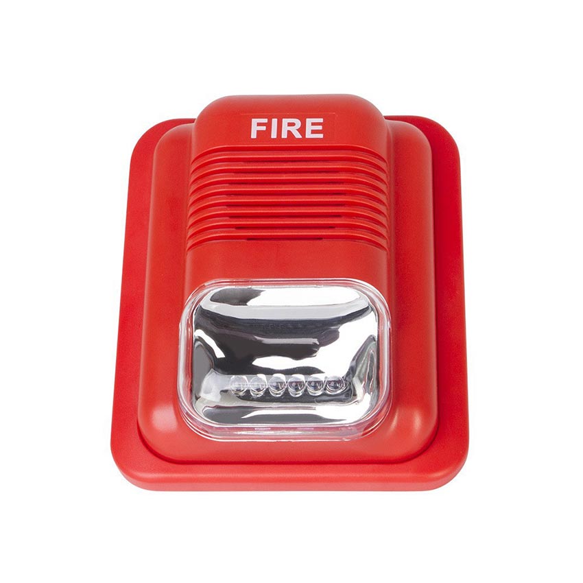 Fire Alarm Warning Strobe Siren Alarm Horn Sound & Light Alert Security ...