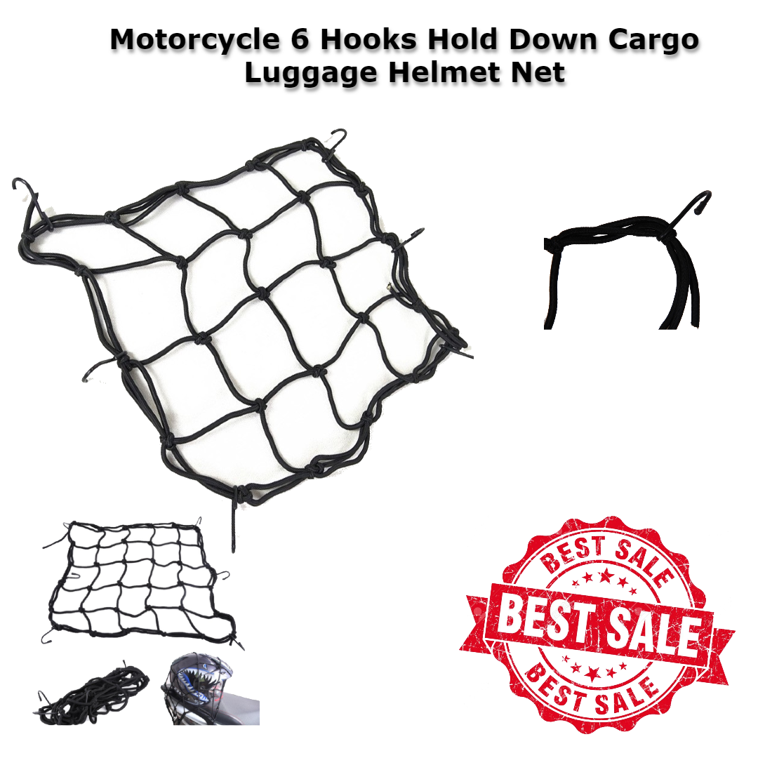 RUSI GAMMA | MOTORCYCLE 6 HOOKS CARGO LUGGAGE ROPE NET | COD | Lazada PH