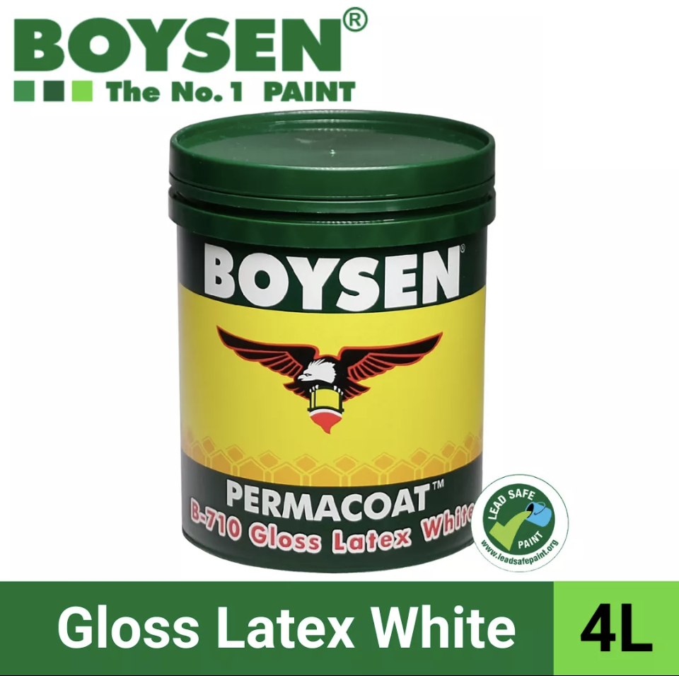 S.W BOYSEN 4Liters B710 (light latex white) B701 (flat latex white ...