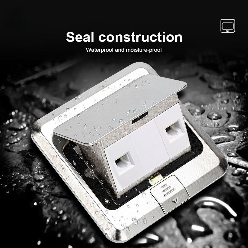 Copper Pop-up Network Socket 2-port RJ45 Waterproof Hidden Embedded ...