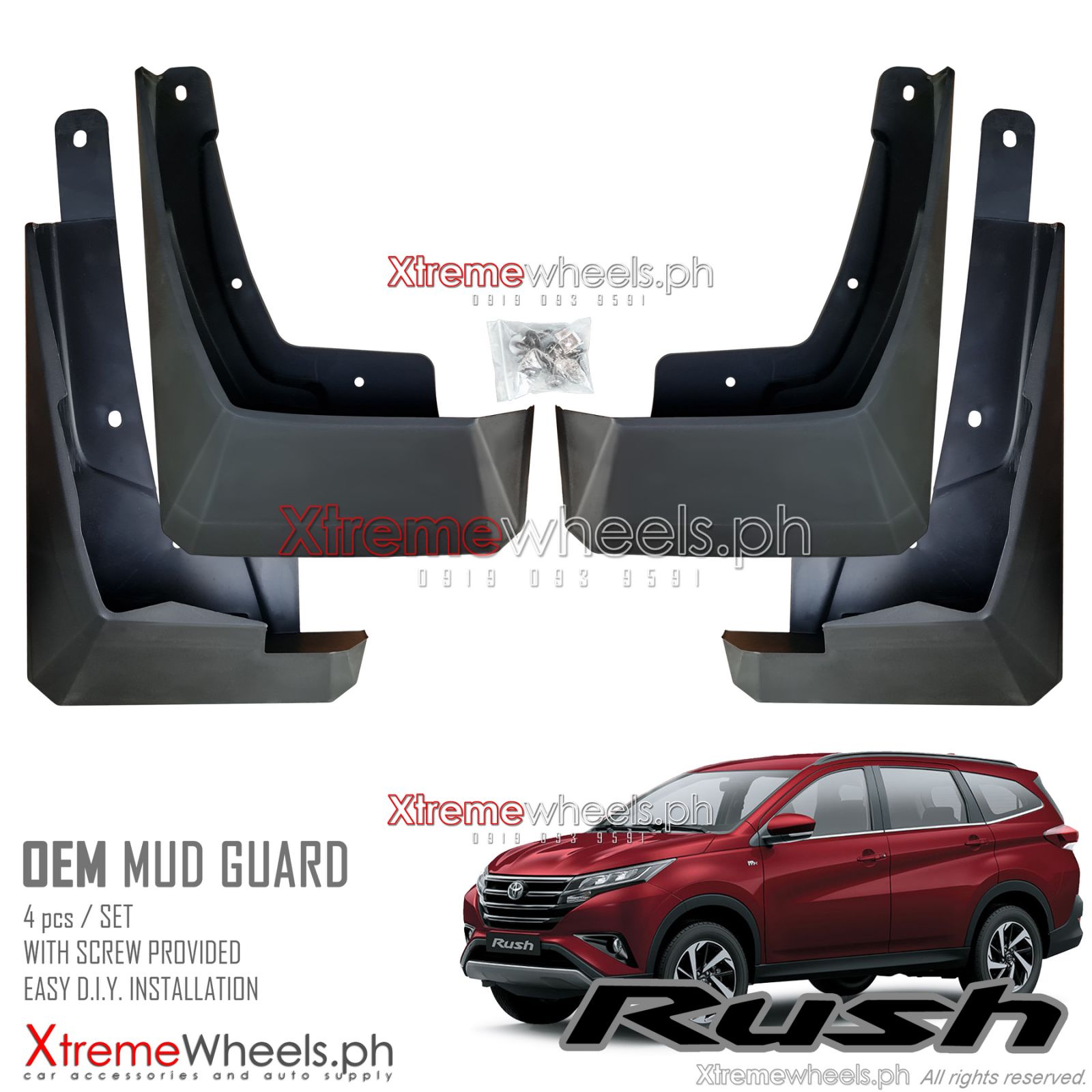 Toyota Rush 2018-2023 OEM Mud Guard / Splash guards / Mud flaps ...