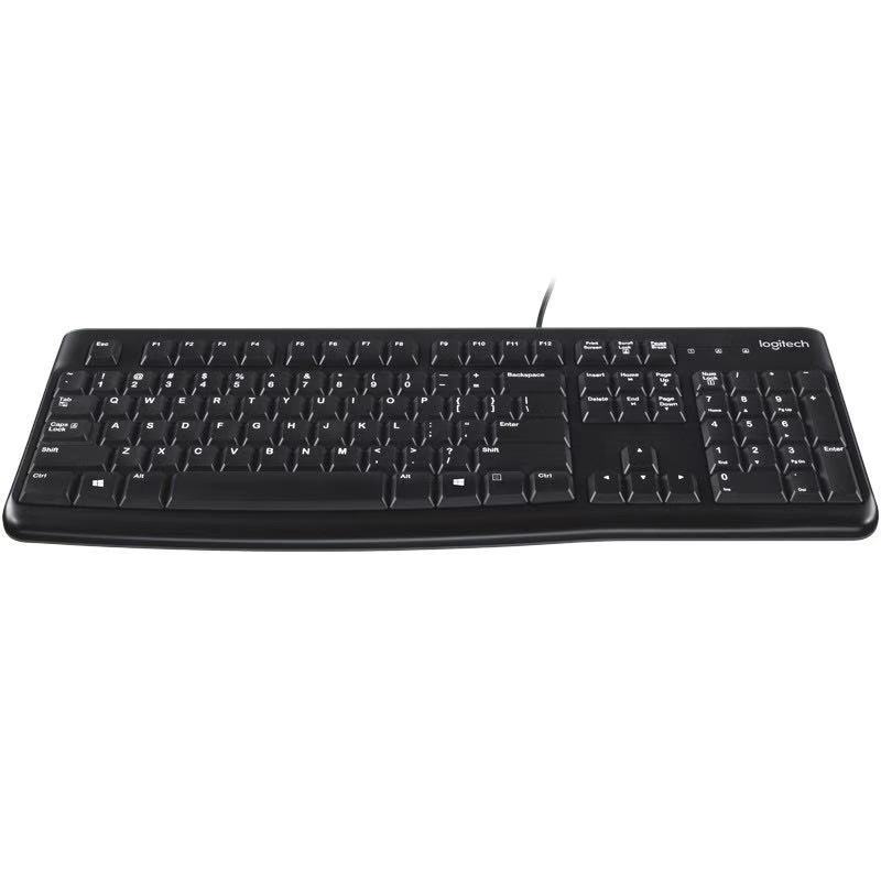 Logitech K122 USB wired standard keyboard, full-size, splash-proof, PC ...
