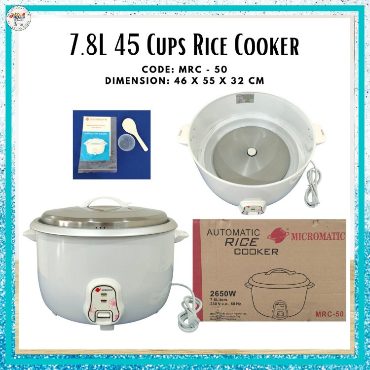 Micromatic MRC-50 7.8L 45cups Heavy Duty Rice Cooker | Lazada PH