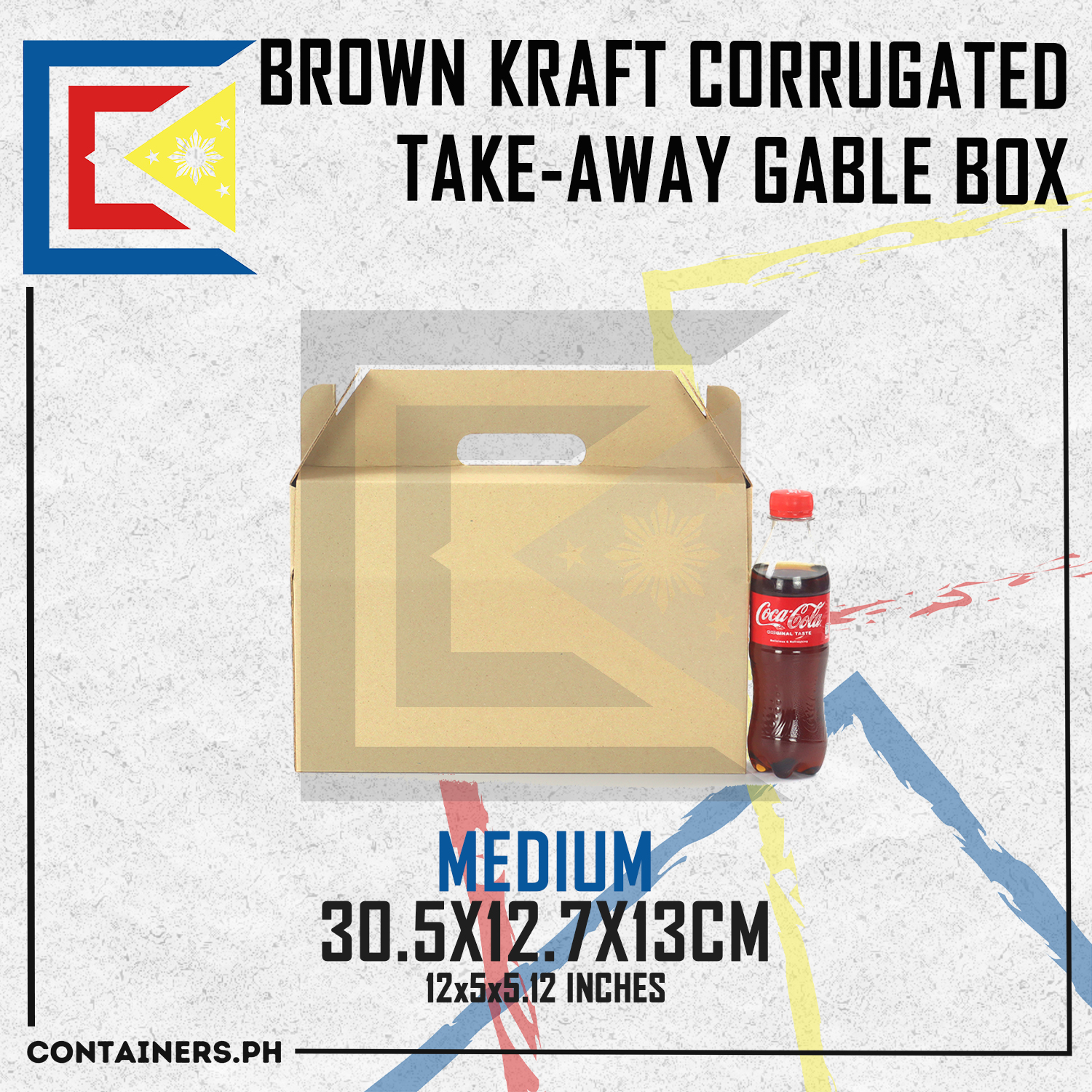 CONTAINERS.PH Medium Corrugated Gable Box Takeaway Box Takeout Box ...