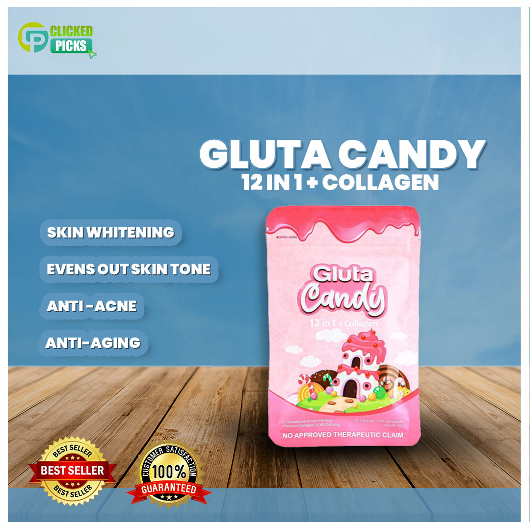 GLUTA CANDY with collagen 12-in-1 Skin whitening gluta + collagen 500mg ...