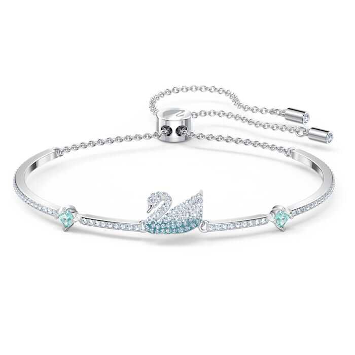 [พร้อมกล่อง] Swarovski Iconic Swan สร้อยข้อมือ Gradient Blue Swan กำไล ...