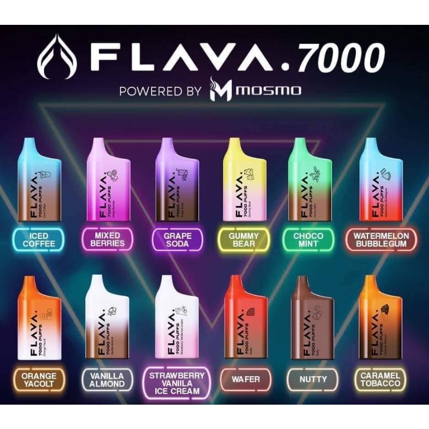FLAVA x MOSMO 7000PUFFS DISPO POD 700MAH MESH COIL (RECHARGABLE ...
