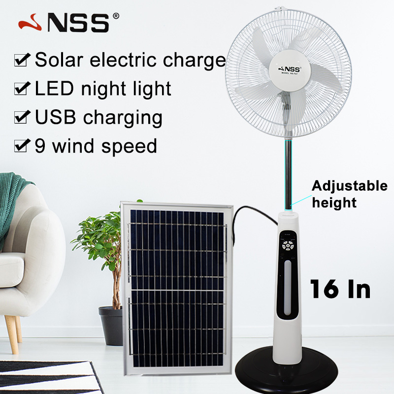 NSS Solar Fan 16" solar electric fan with solar panel and Night Light ...