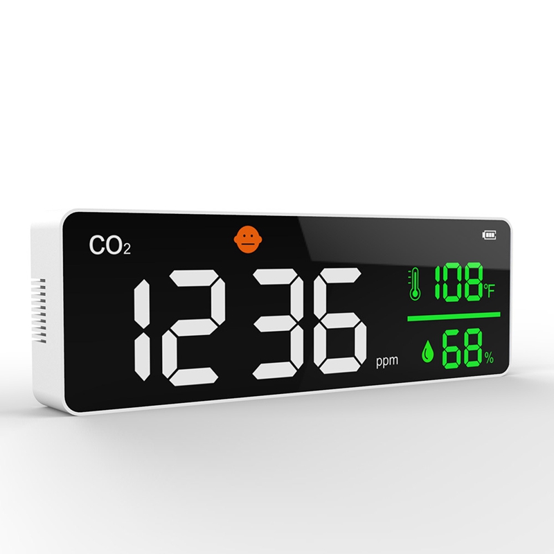 CO2 Meter Indoor Air Quality Monitor Alarm LCD Digital Carbon Dioxide Temperature Humidity ...