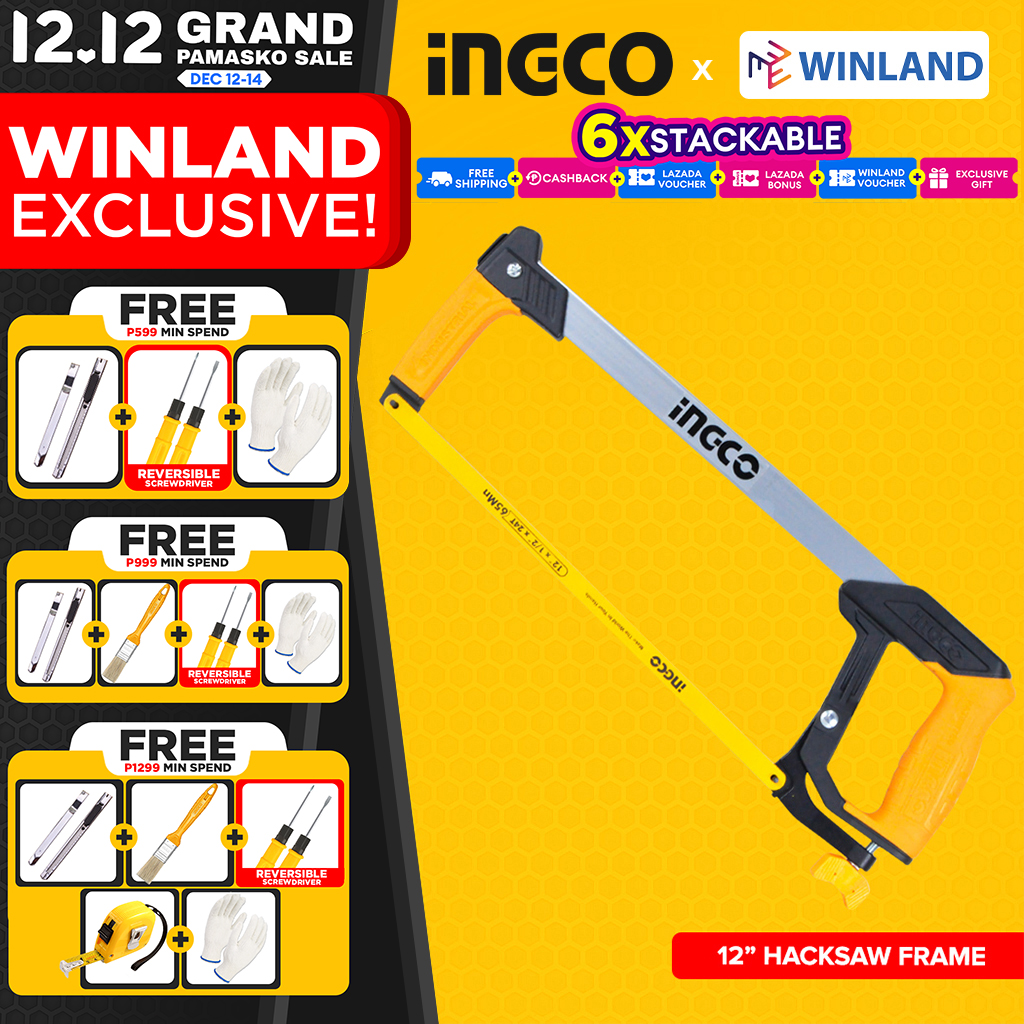 INGCO by Winland Industrial Hacksaw Frame 12" (300mm) with Adjustable ...