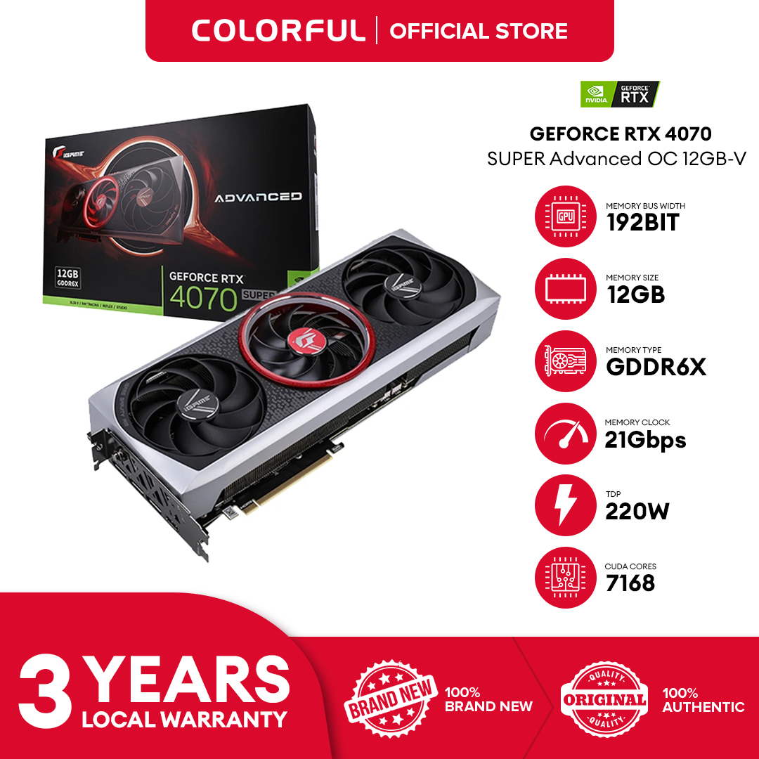 Colorful GeForce RTX 4070 Super 12GB Graphics Card (Battle-Ax & iGame ...