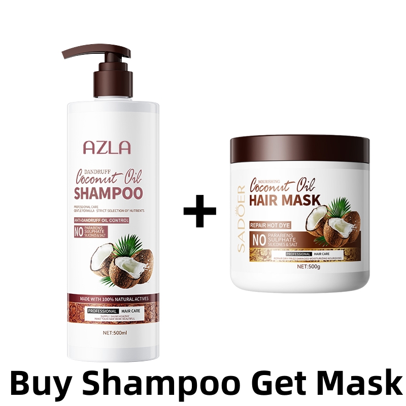 500ml AZLA Sea Salt Coconut Shampoo Anti-Dandruff Control Oil Fluffy Repair Frizz Suppleness ...