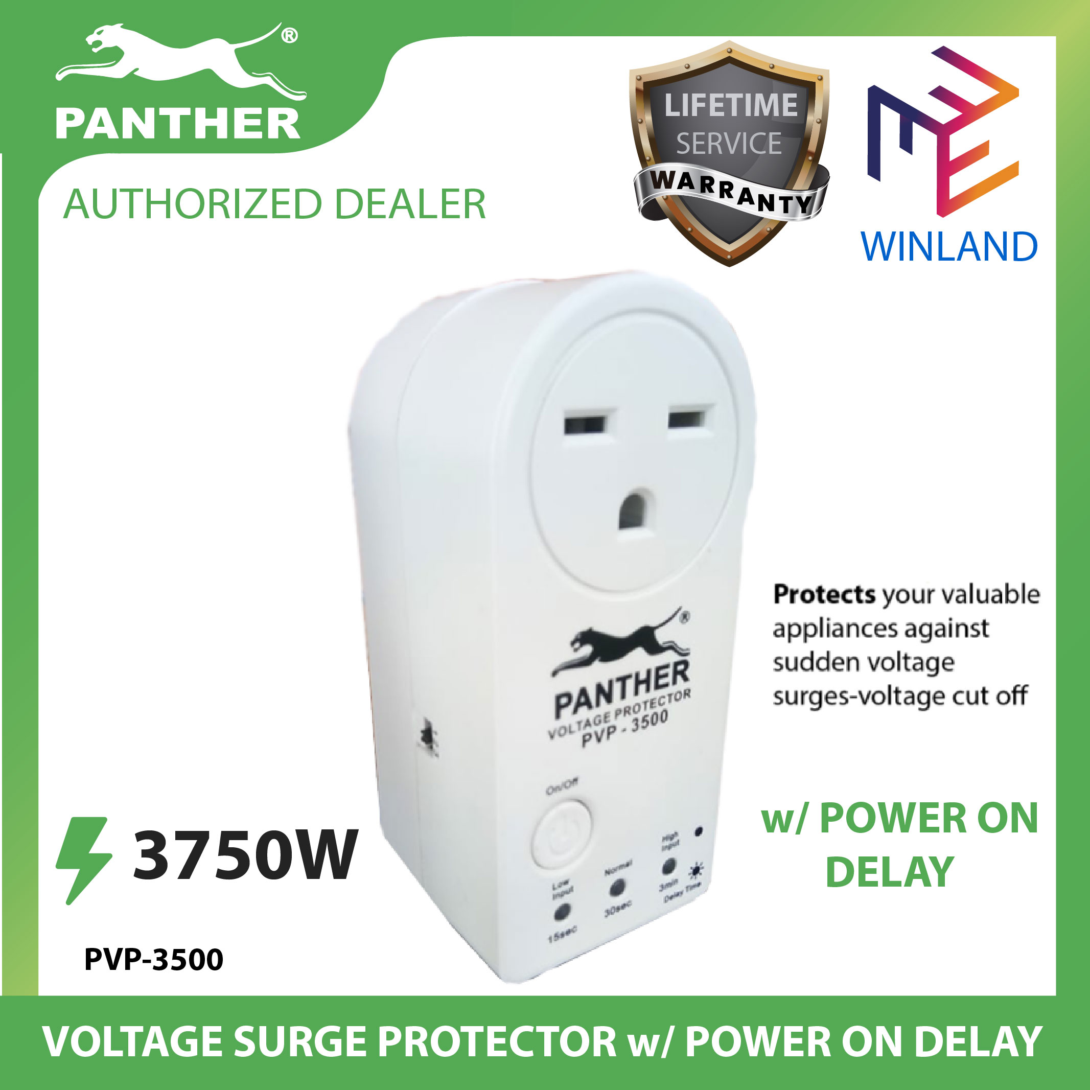 PANTHER by Winland PVP 3500 Voltage Surge Protector 3750 Watts with ...