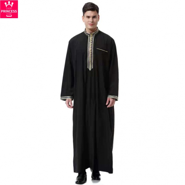 Saudi Arab Abaya Islamic Clothing Men Long Robe Kaftan Muslim Prayer ...