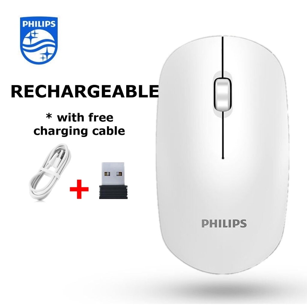 Philips Wireless Mouse Rechargeable USB Mouse Wireless Mouse for Laptop ...