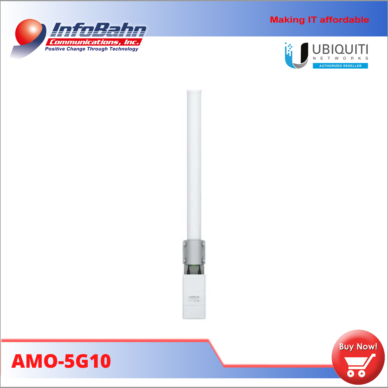 Ubiquiti 5GHz MIMO Airmax Omni Antenna, 10 dBi 360° I 360 degree ...