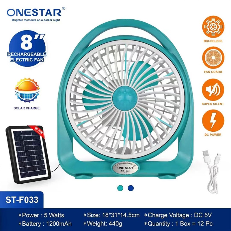 8 inch Solar Fan Desk Fan Portable Electric Fan with Solar Panel ...