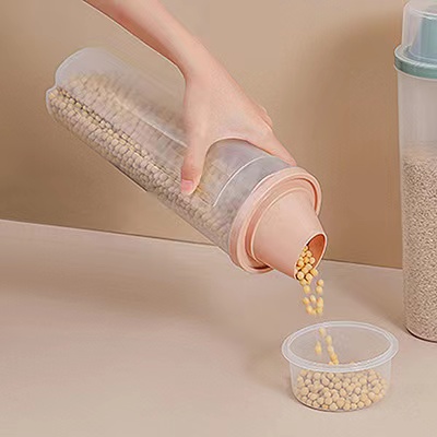 Round Storage Granules Bin Cereal Containers Dispenser Food Storage ...
