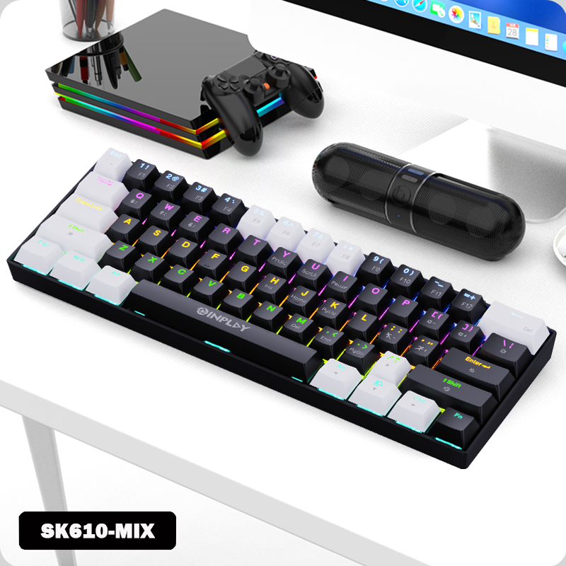 Inplay SK610 Wireless Bluetooth Mechanical Keyboard Tri-Mode With Brown ...