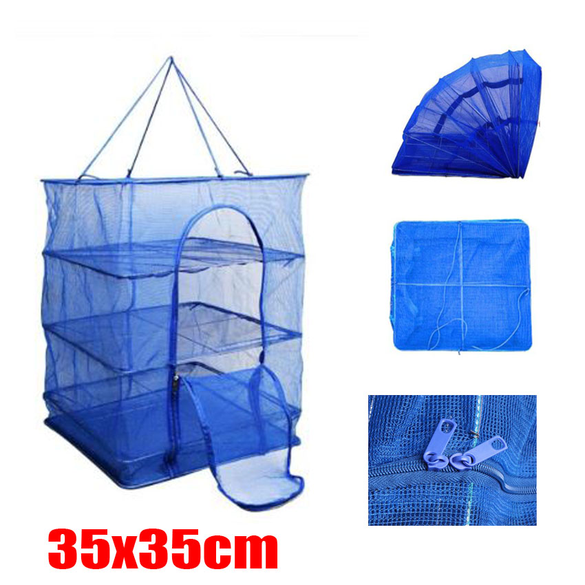 NET001- Portable Fish Drying Net 3 layers Drying Rack Folding Net ...