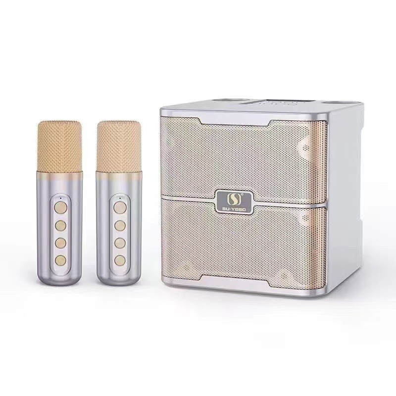 YS-213 karaoke Machine with 2 Wireless Microphones for Adult FULLIFE Kids Portable Bluetooth ...