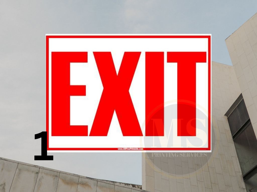 Entrance Exit Signages (Laminated Signage and Waterproof Vinyl Sticker ...