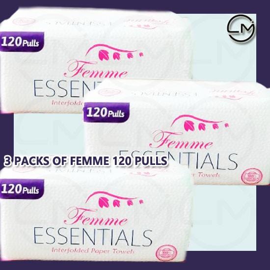 Femme Paper Towel Tissue Interfolded 3 Packs 120 Pulls | Lazada PH