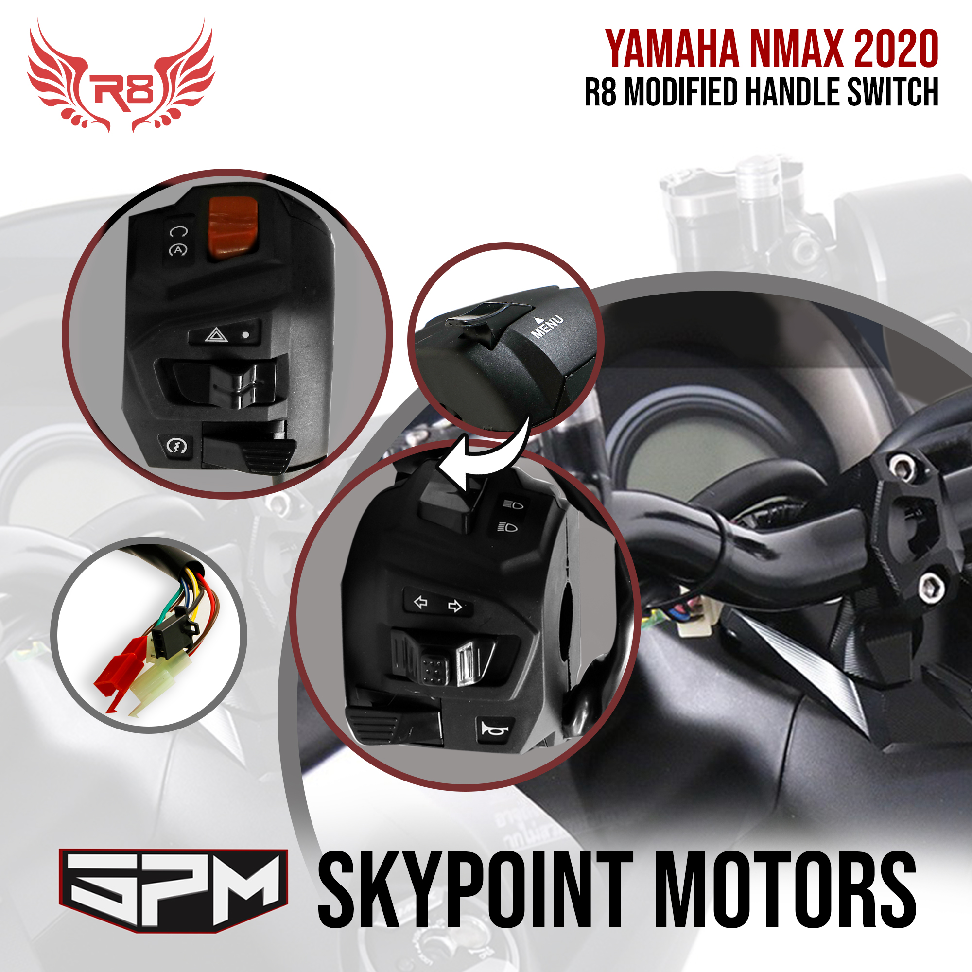 YAMAHA NMAX 155 V2 MODIFIED HANDLE SWITCH R8 (9803-294) | Lazada PH