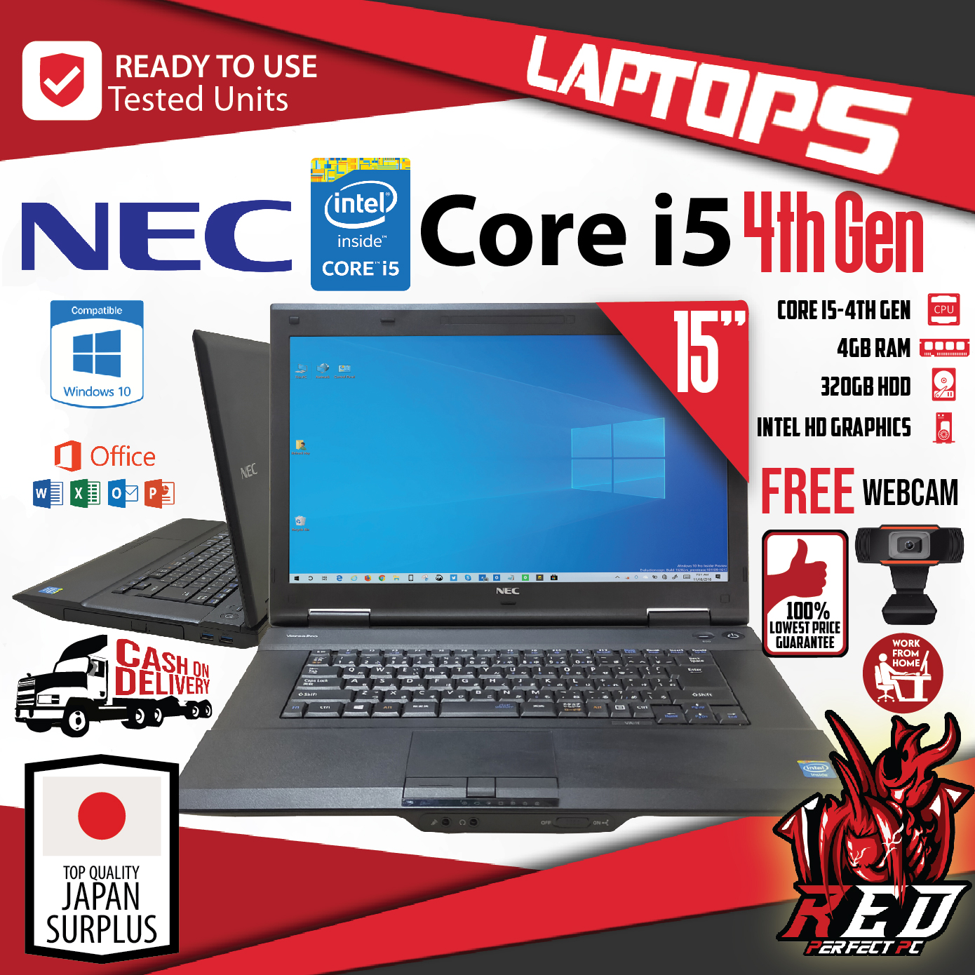 LAPTOP / NEC / INTEL CORE i5-4TH GEN / WITH RAM OPTIONS / 320GB HDD ...