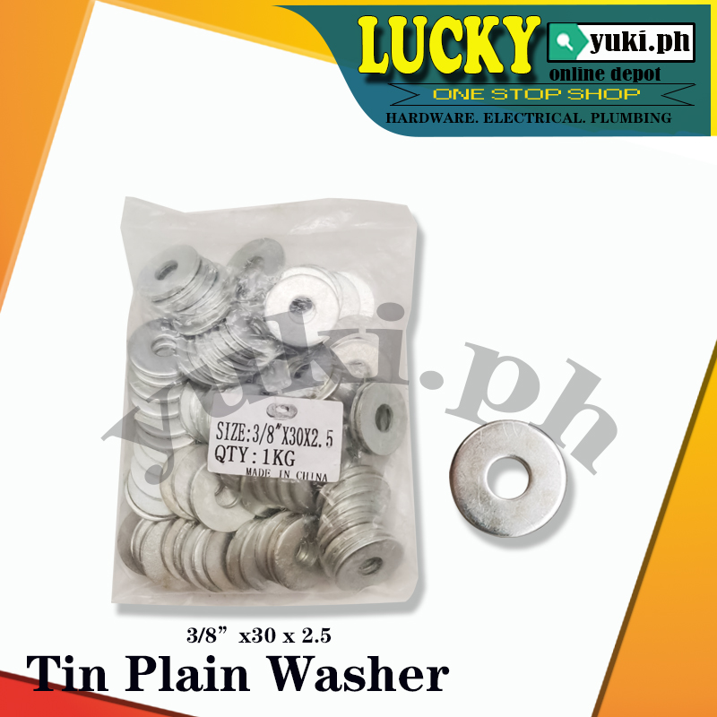 GALVANIZED ( G.I ) THIN PLAIN WASHER ( 1 KILO ) 5/16 , 3/8 , 1/2 ...