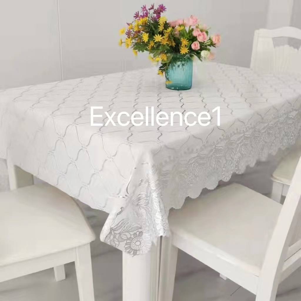 NEW Silver Tablecloth TableCover Waterproof Oil Proof #115B | Lazada PH