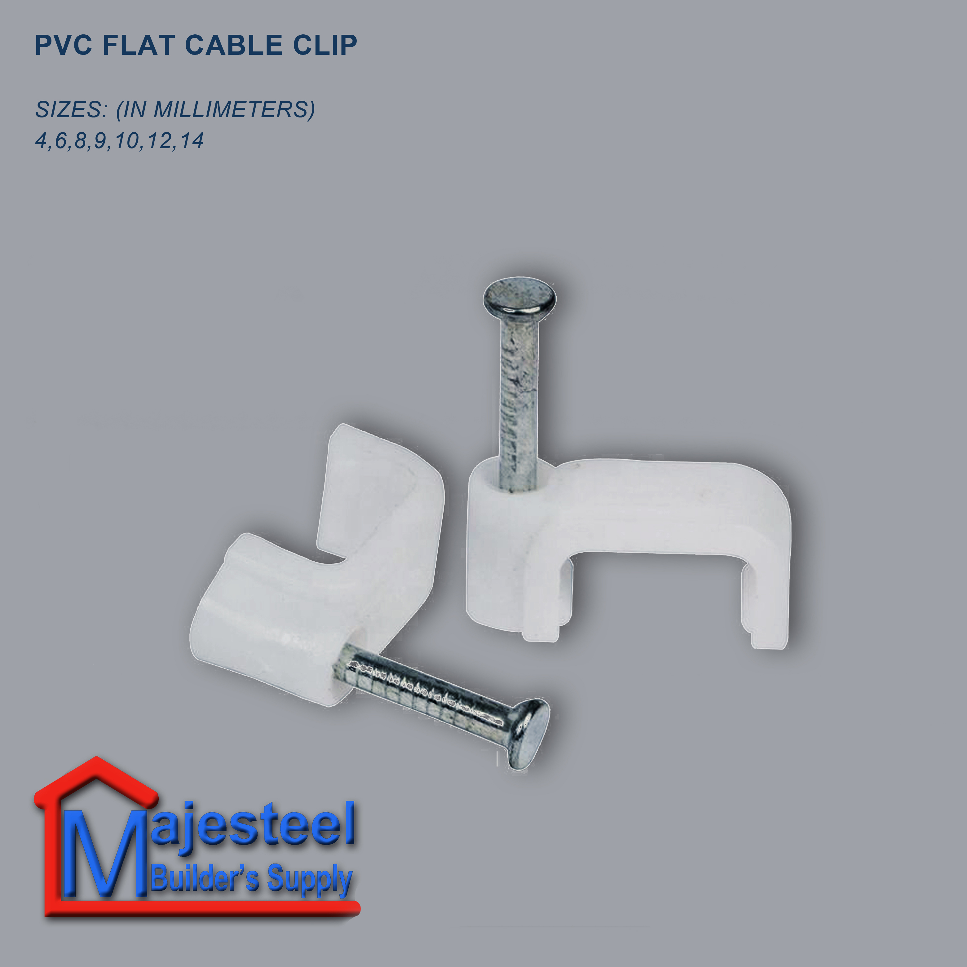 PVC White Cable Clips Flat and Round (100PCS/PACK) (MAJESTEEL) | Lazada PH