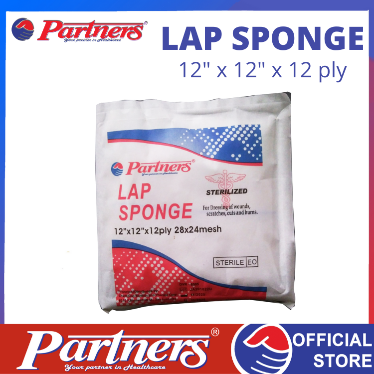 Partners Sterile Lap Sponge 12 Ply with X-RAY LINE (3 pieces) | Lazada PH