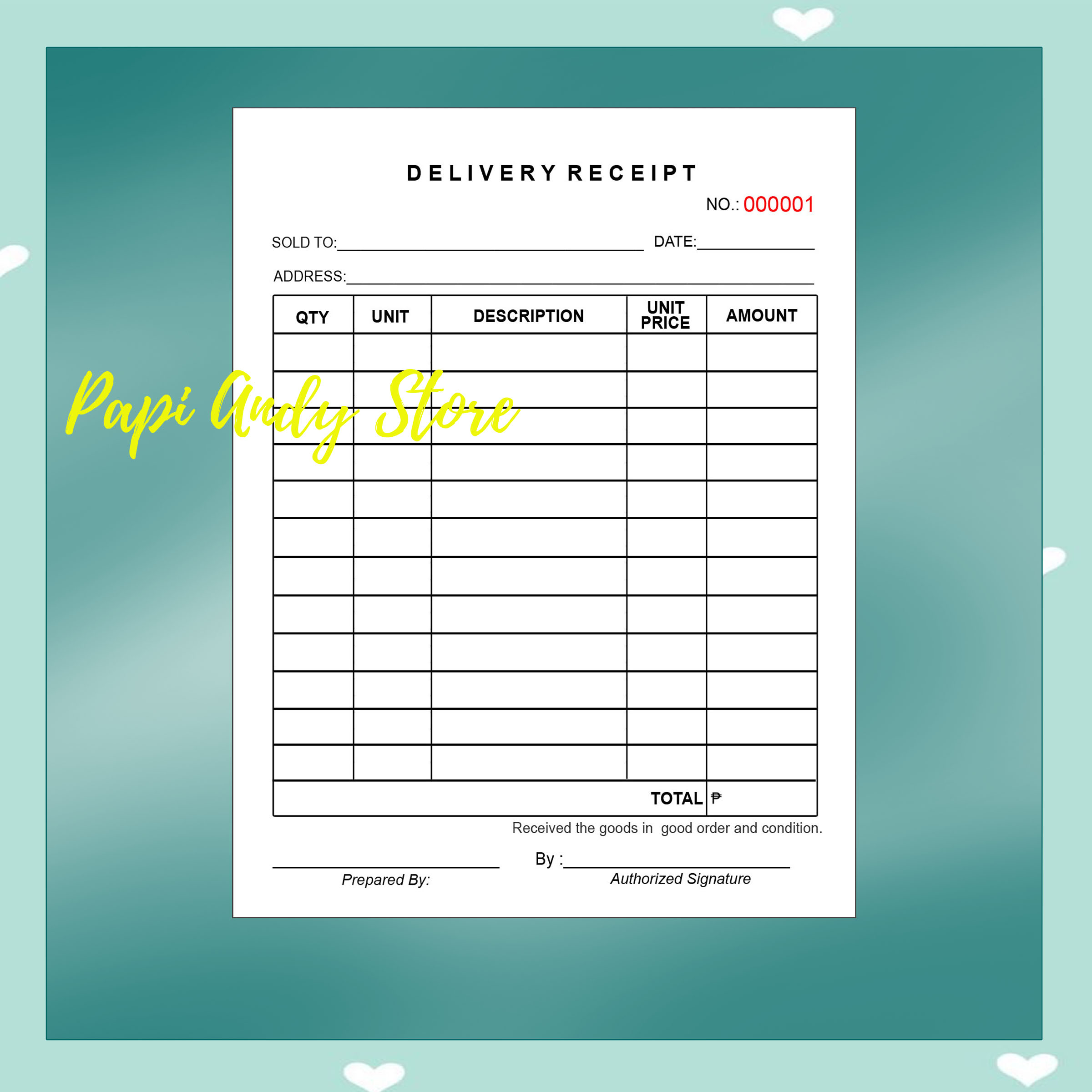 GENERIC DELIVERY RECEIPT CARBONIZED | Lazada PH