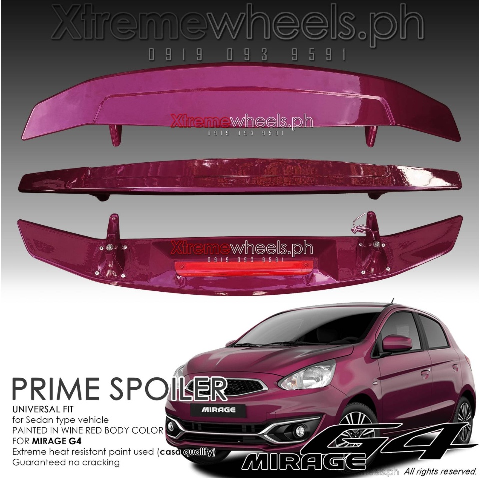 Mirage G4 2014-2022 Spoiler Wine Red Casa Quality Paint ( g4 spoiler ...