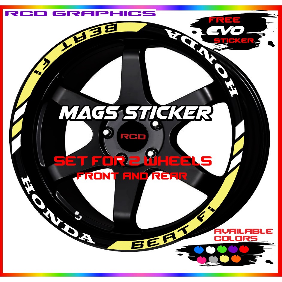 hot sale ♣Honda Beat Fi mags sticker fit all version set front and rear ...