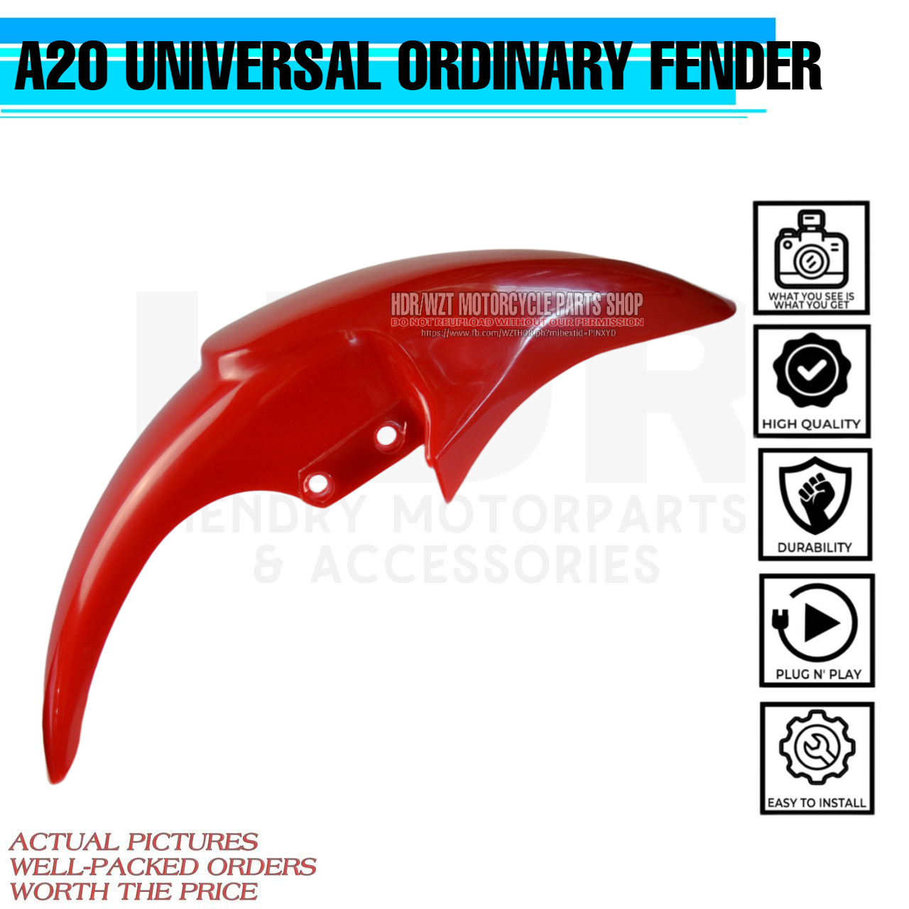 HDR MOTORCYCLE FENDER / TAPALODO A20 ORDINARY DOLPHINE TYPE FOR ANY ...