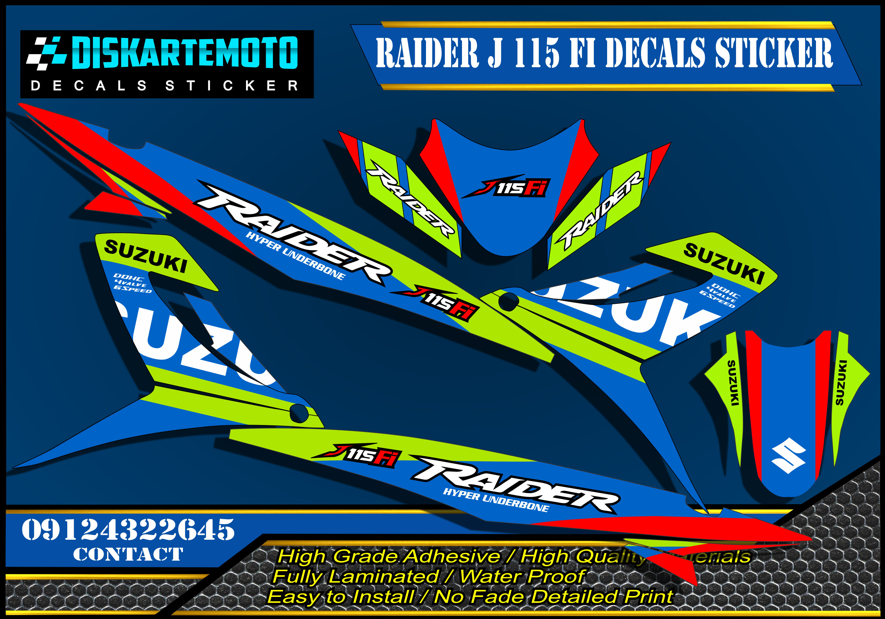 Suzuki Raider J115 fi Decals Sticker | Lazada PH