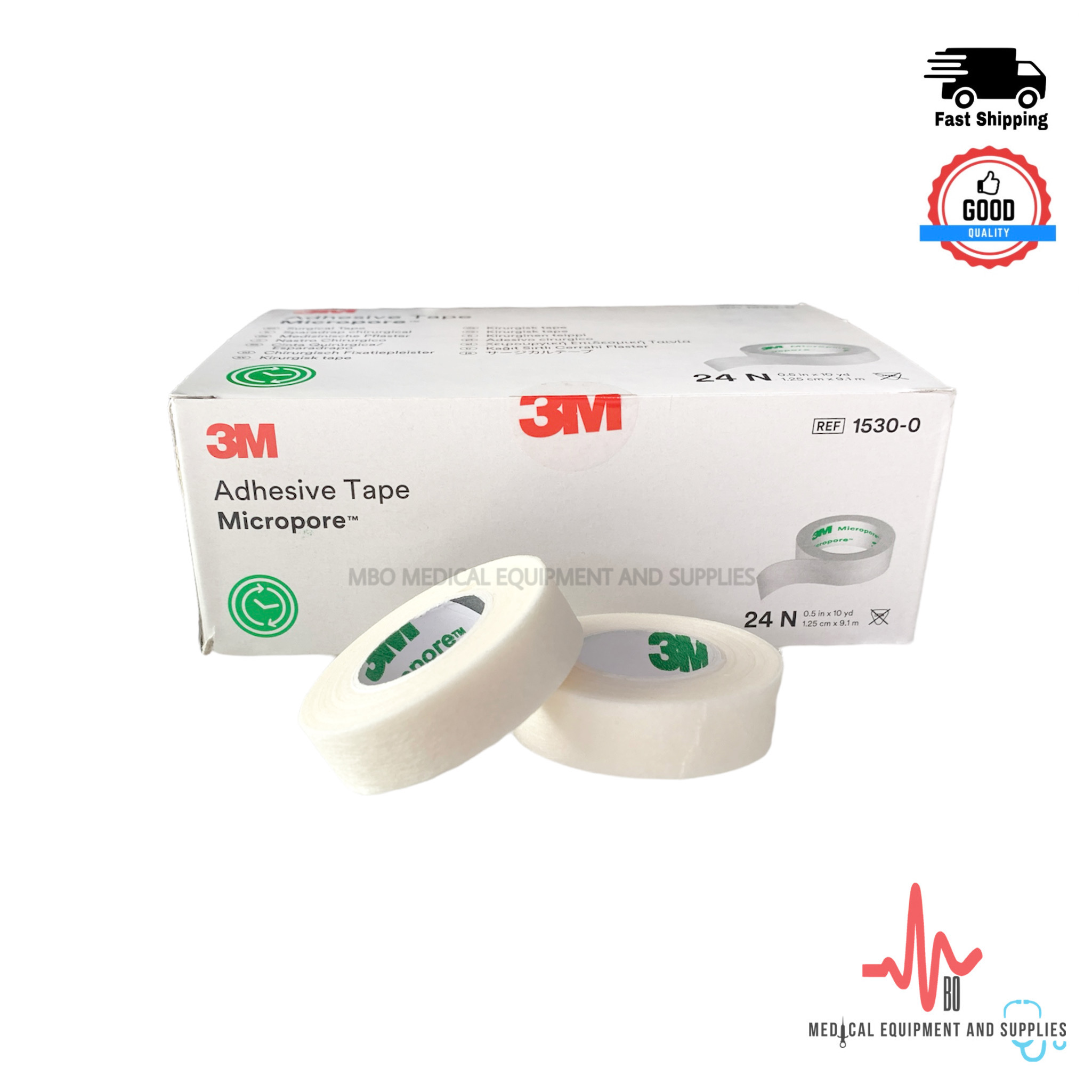 3M Micropore Tape 1"x10yds (12rolls/box) / 1/2"x10yds (24rolls/box) / 2 ...