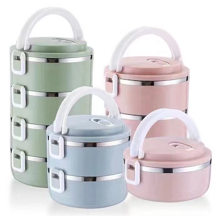 1 To 4 Layer Stainless Steel Leakproof Lunch Box, Portable Carry Hand ...