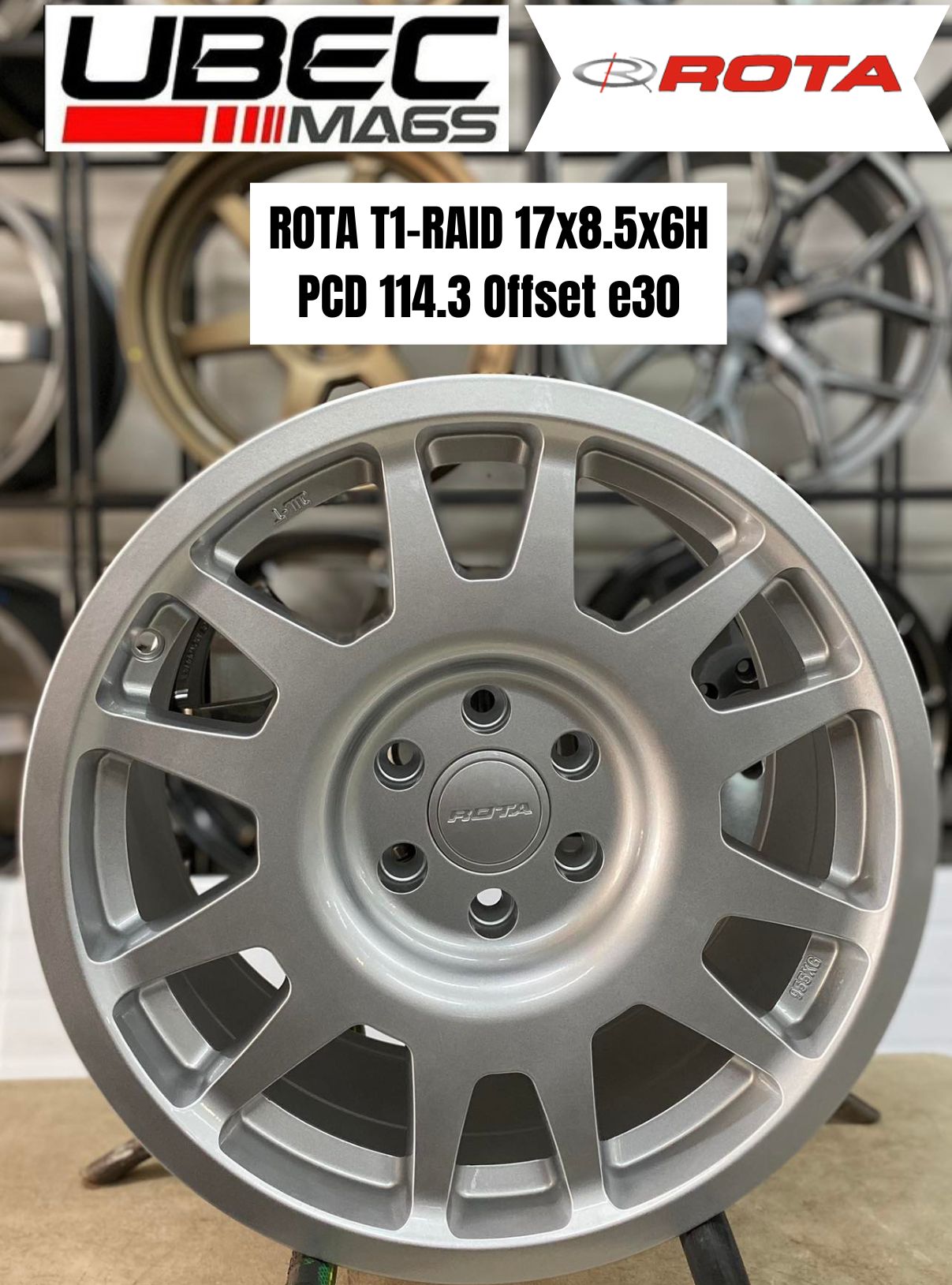 ROTA Wheels T1-RAID 17x8.5x6H PCD 114.3 Offset e30 Plain Silver (Set of ...