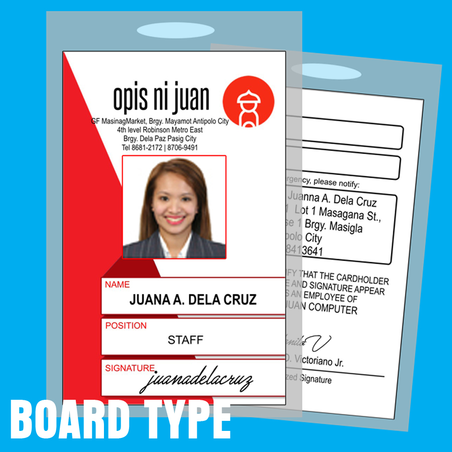 CUSTOMIZED IDENTIFICATION CARD PVC or BOARD | Lazada PH