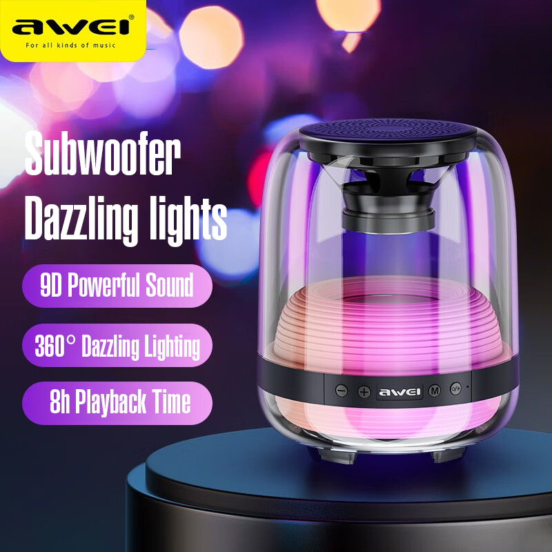 AWEI Y386 - Portable RGB Bluetooth Speaker | Lazada PH