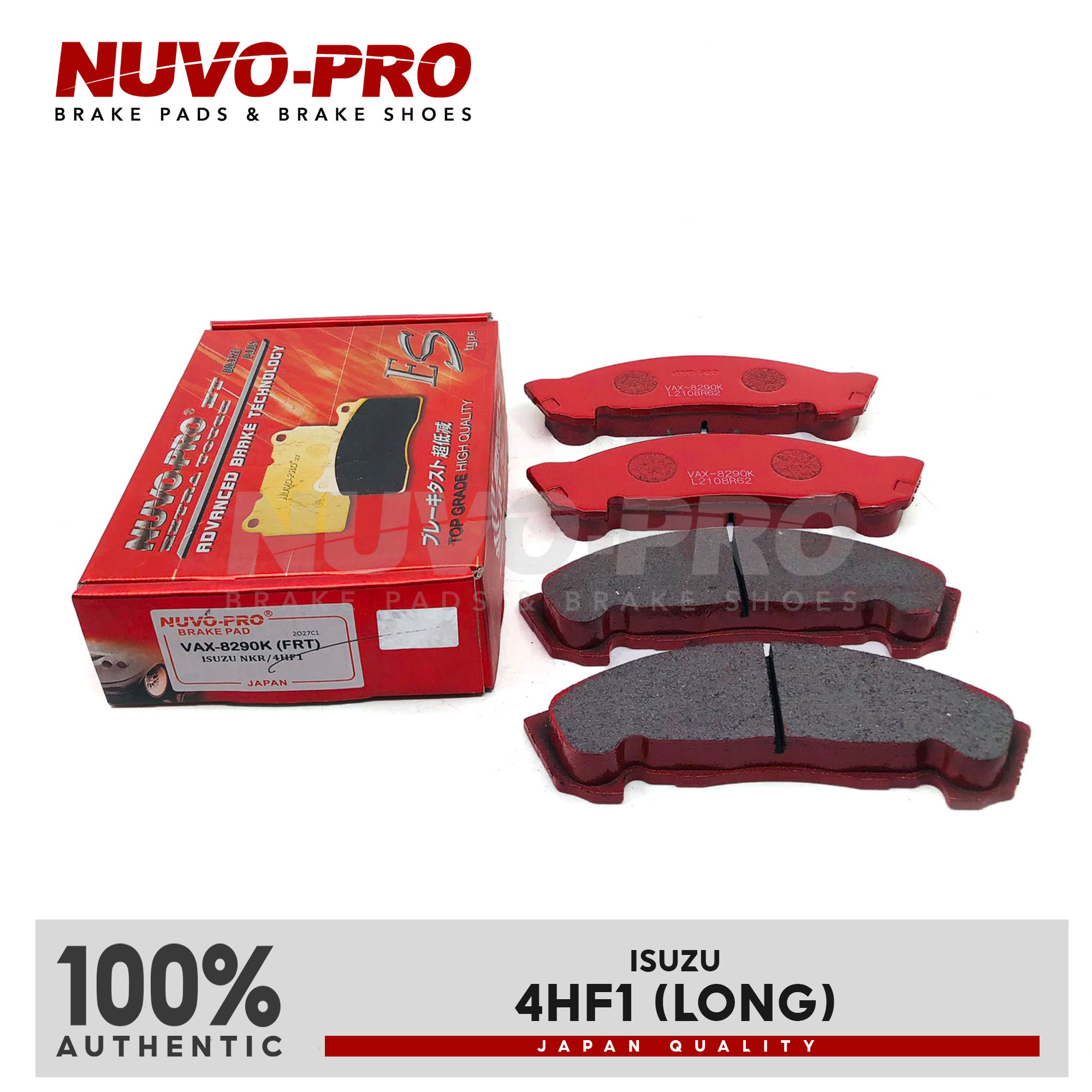 Nuvo-Pro Brake Pad Front Isuzu 4HF1 (LONG) VAX-8290K SET | Lazada PH