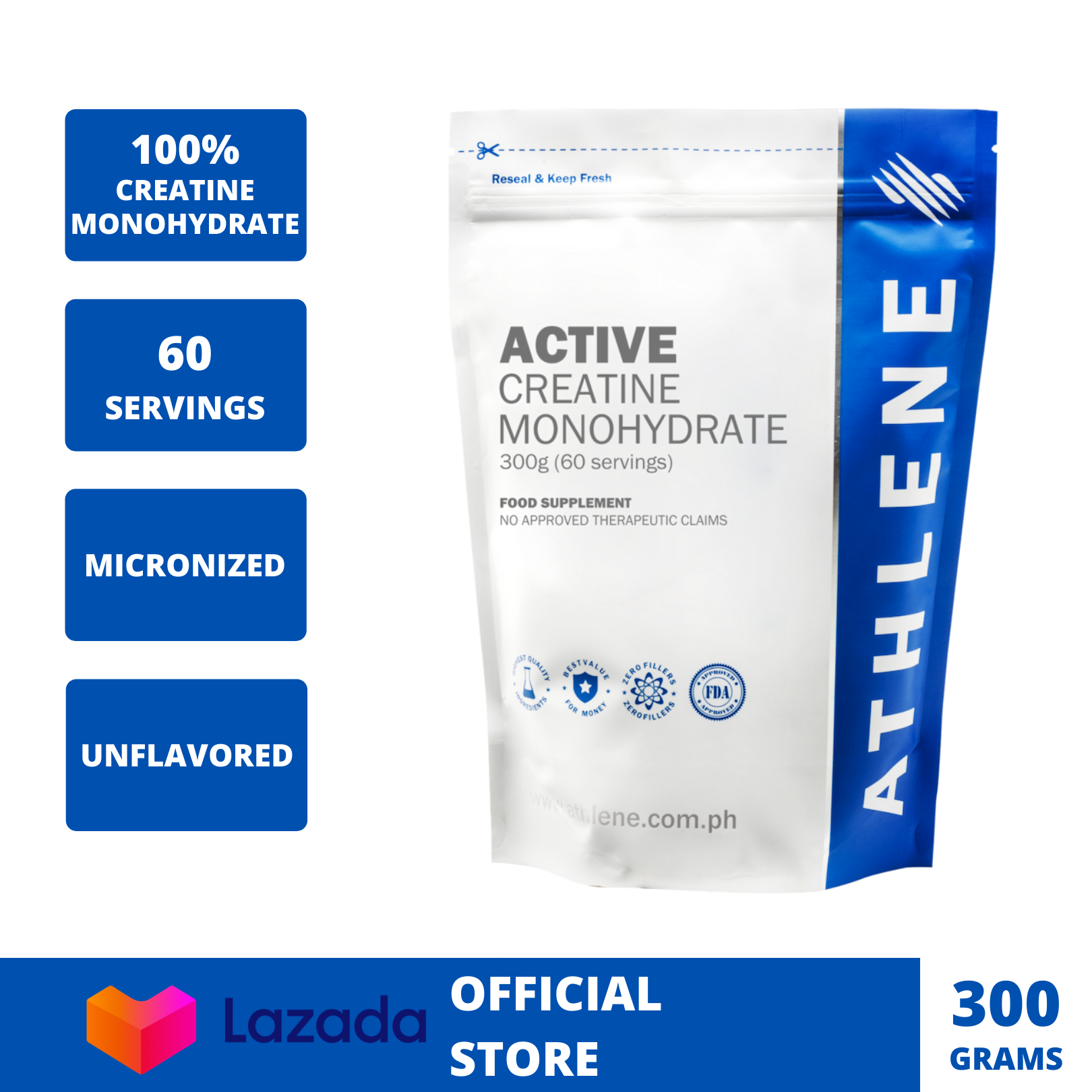 ACTIVE Creatine Monohydrate 300g | Lazada PH