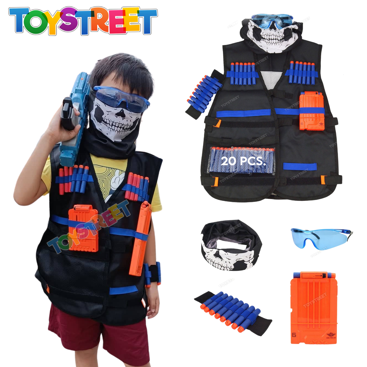 Kids Adjustable Tactical Vest Suit Nerf Accessories Toys Set | Lazada PH