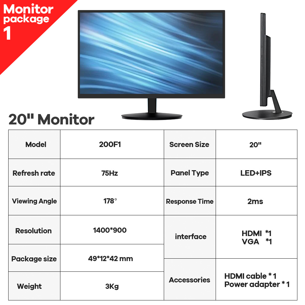【Brand new】Zoro Computer Monitor 1920*1080 FHD Narrow BorderGaming ...