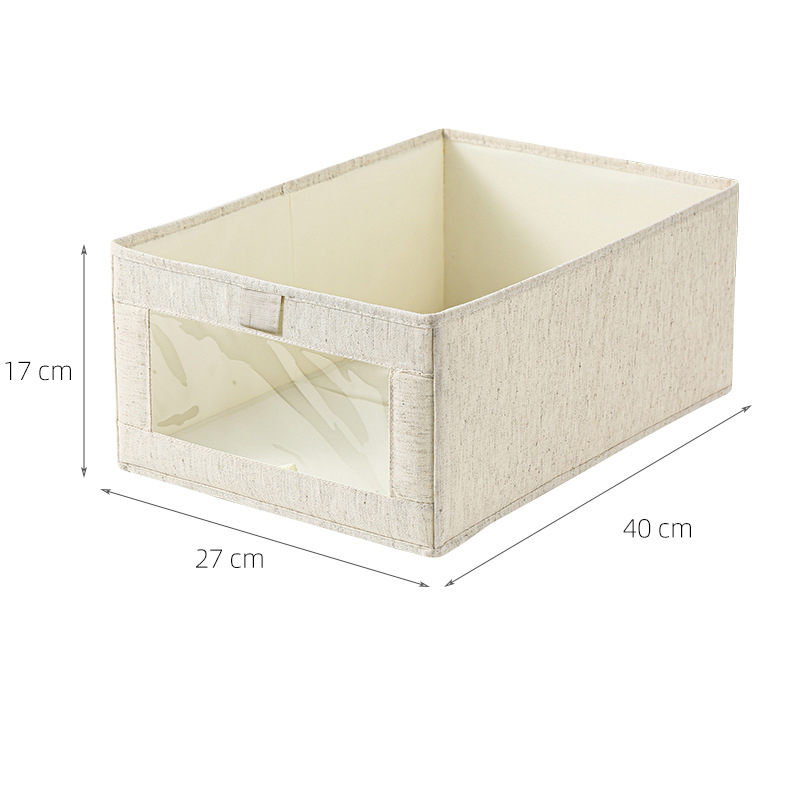 Cotton Linen Clothes storage box Household folding wardrobe Layered ...